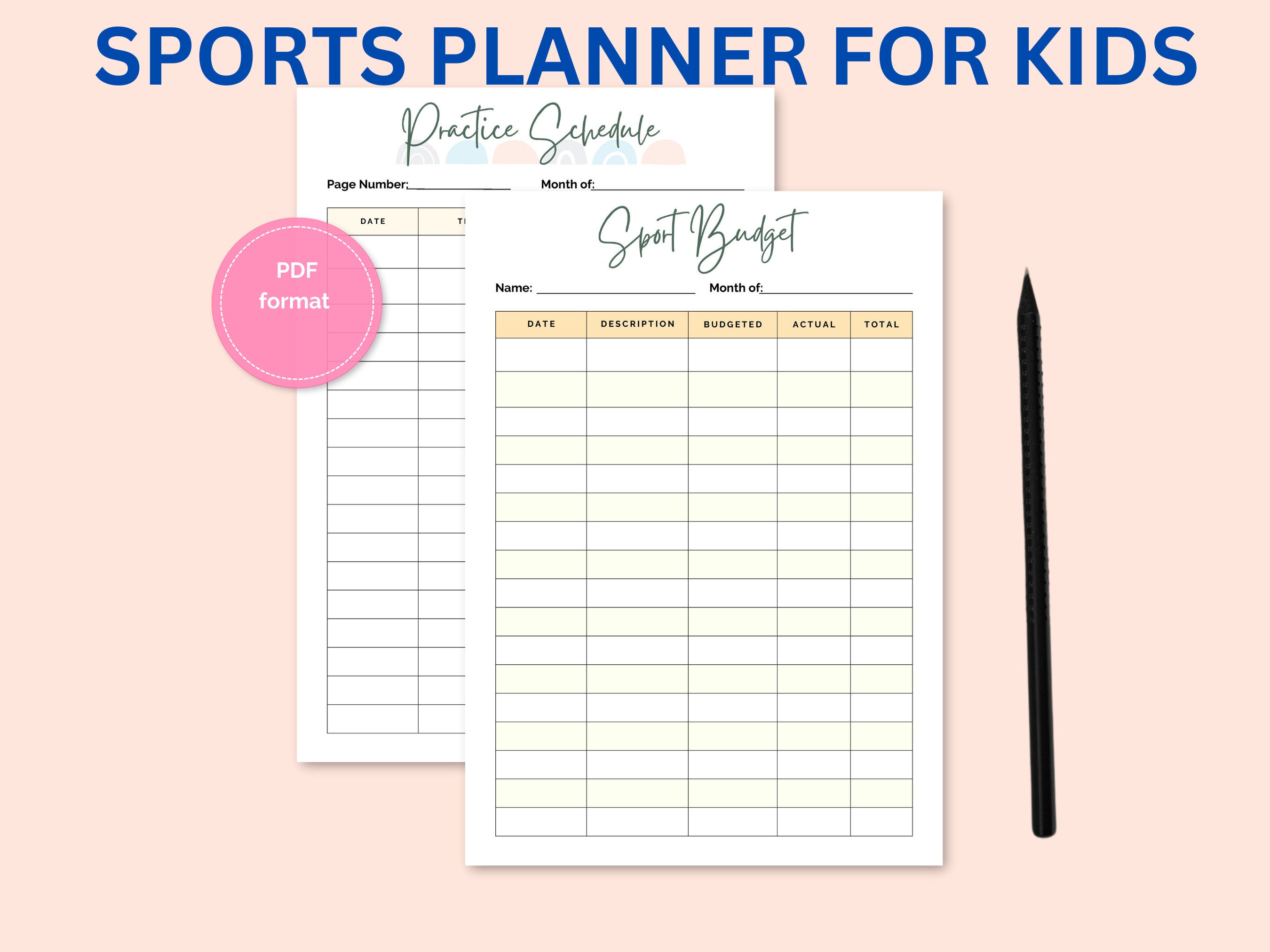 Sports Planner for Kids | Team Mom Planner | Kids Activities Planner ...
