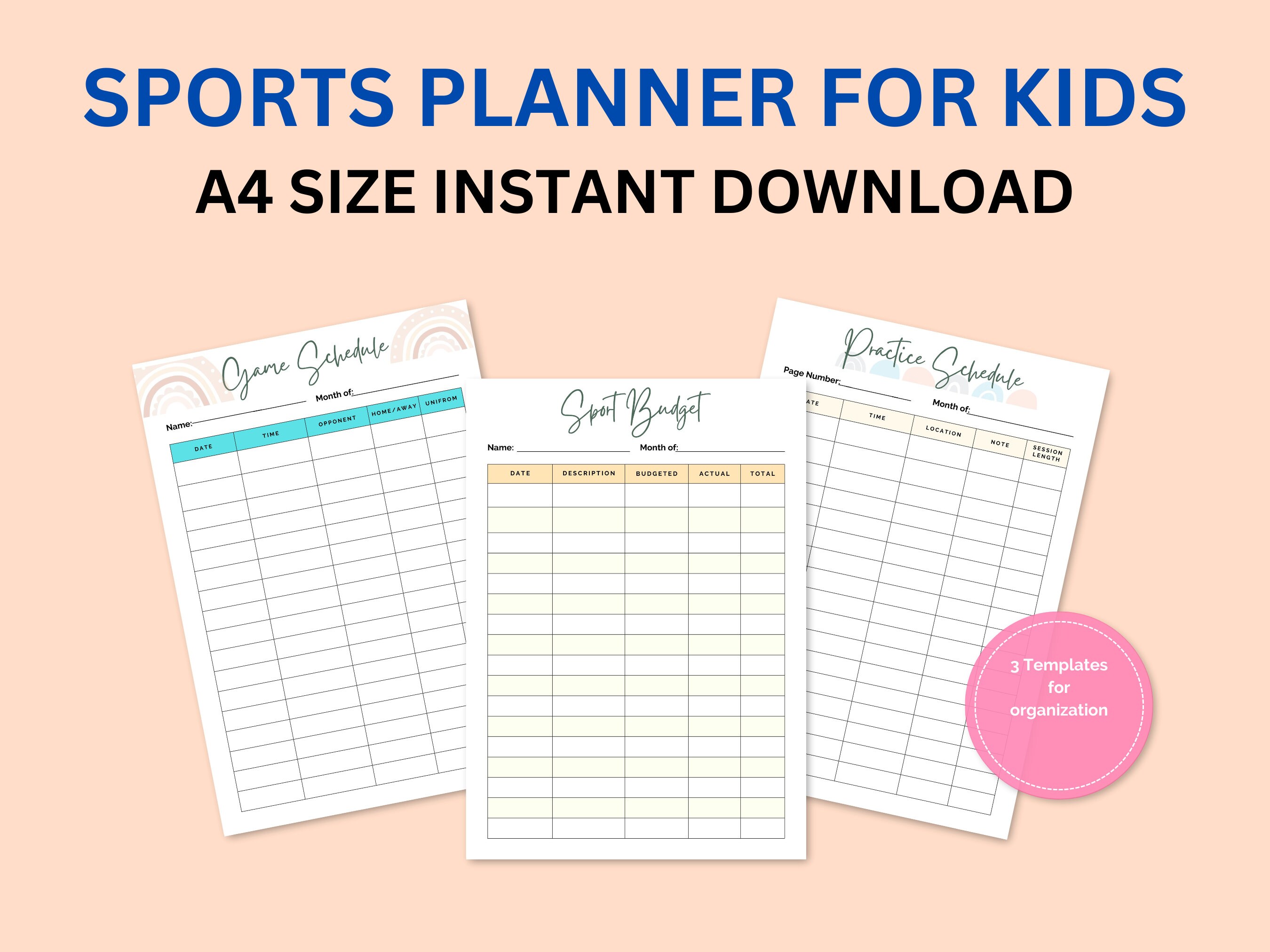 Sports Planner for Kids | Team Mom Planner | Kids Activities Planner ...