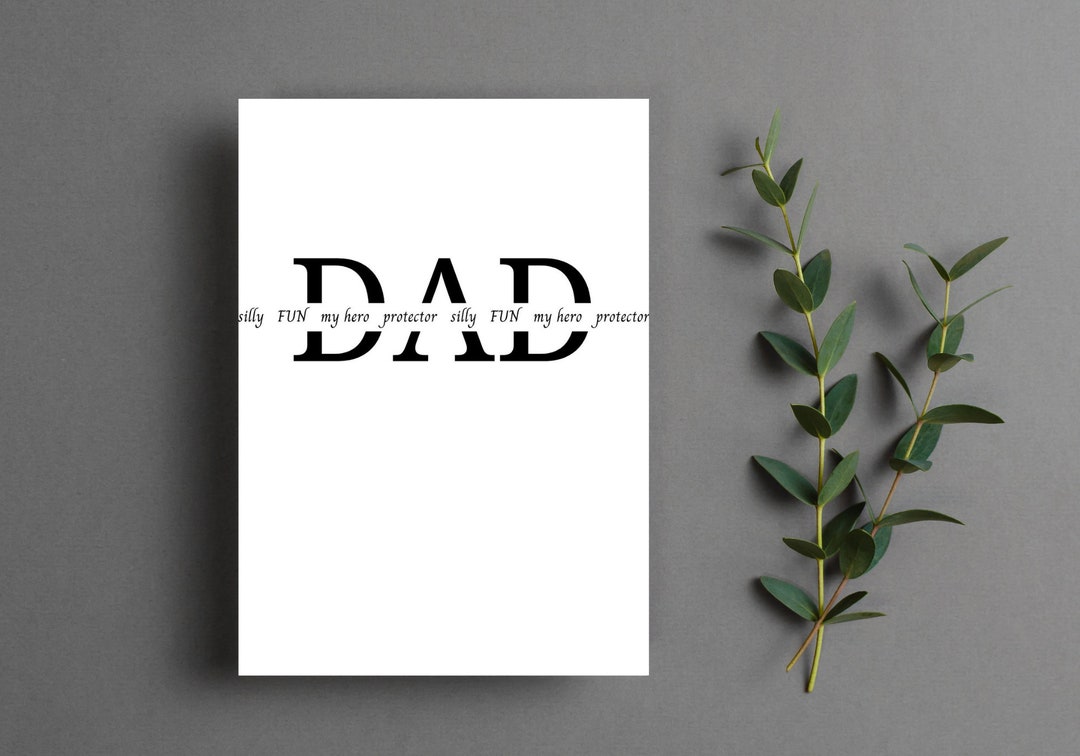 Happy Father's Day Card DAD Minimalist Digital Download - Etsy