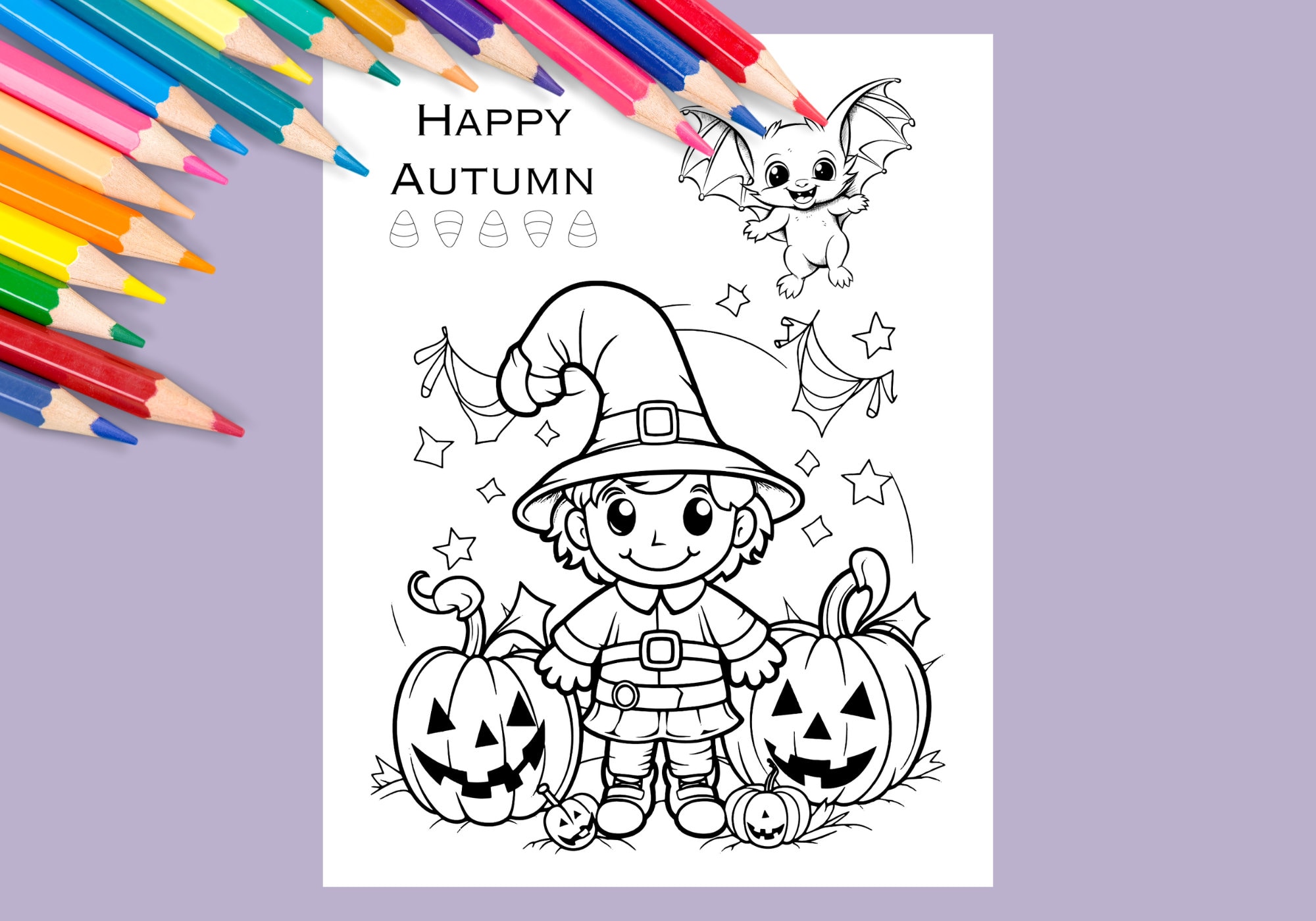 Fun Autumn Coloring Page for Kids Printable - Etsy