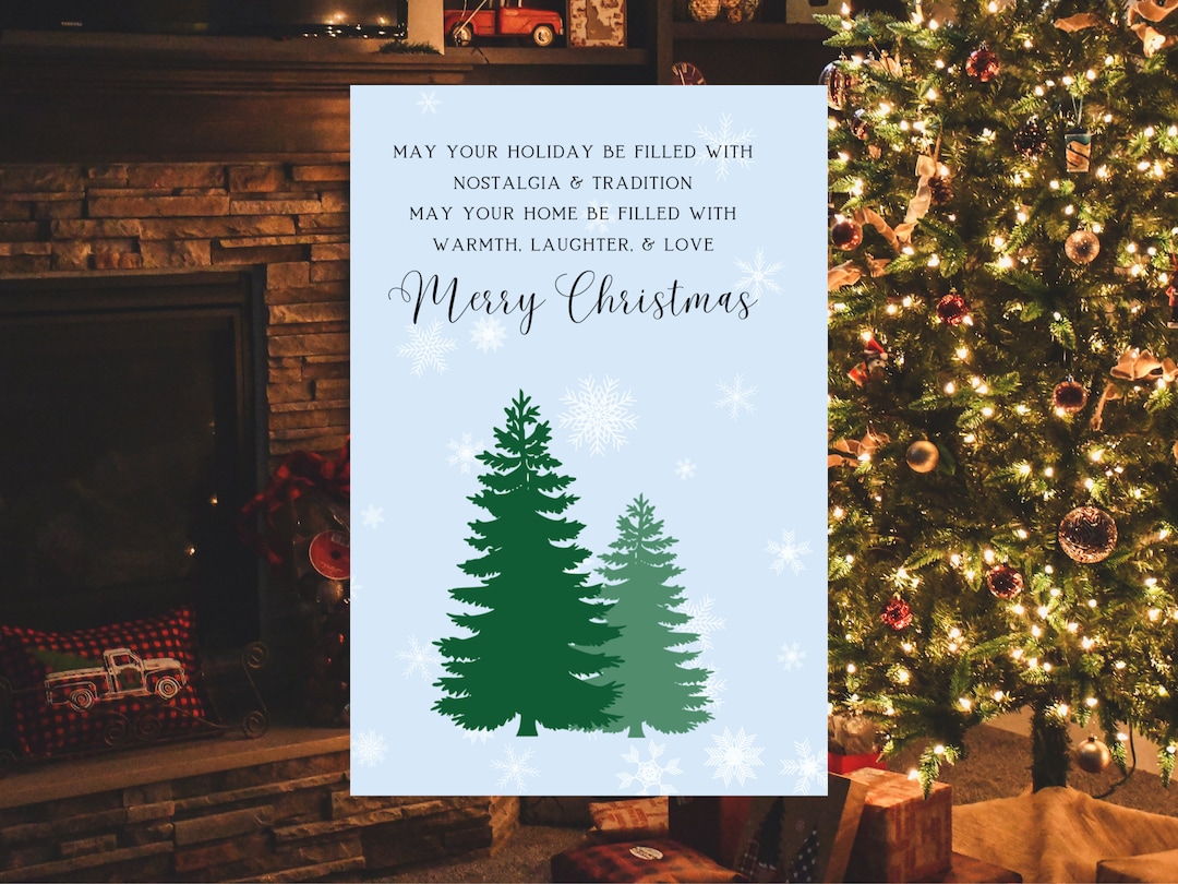 5x7 Folded Vertical Christmas Card Printable - Etsy