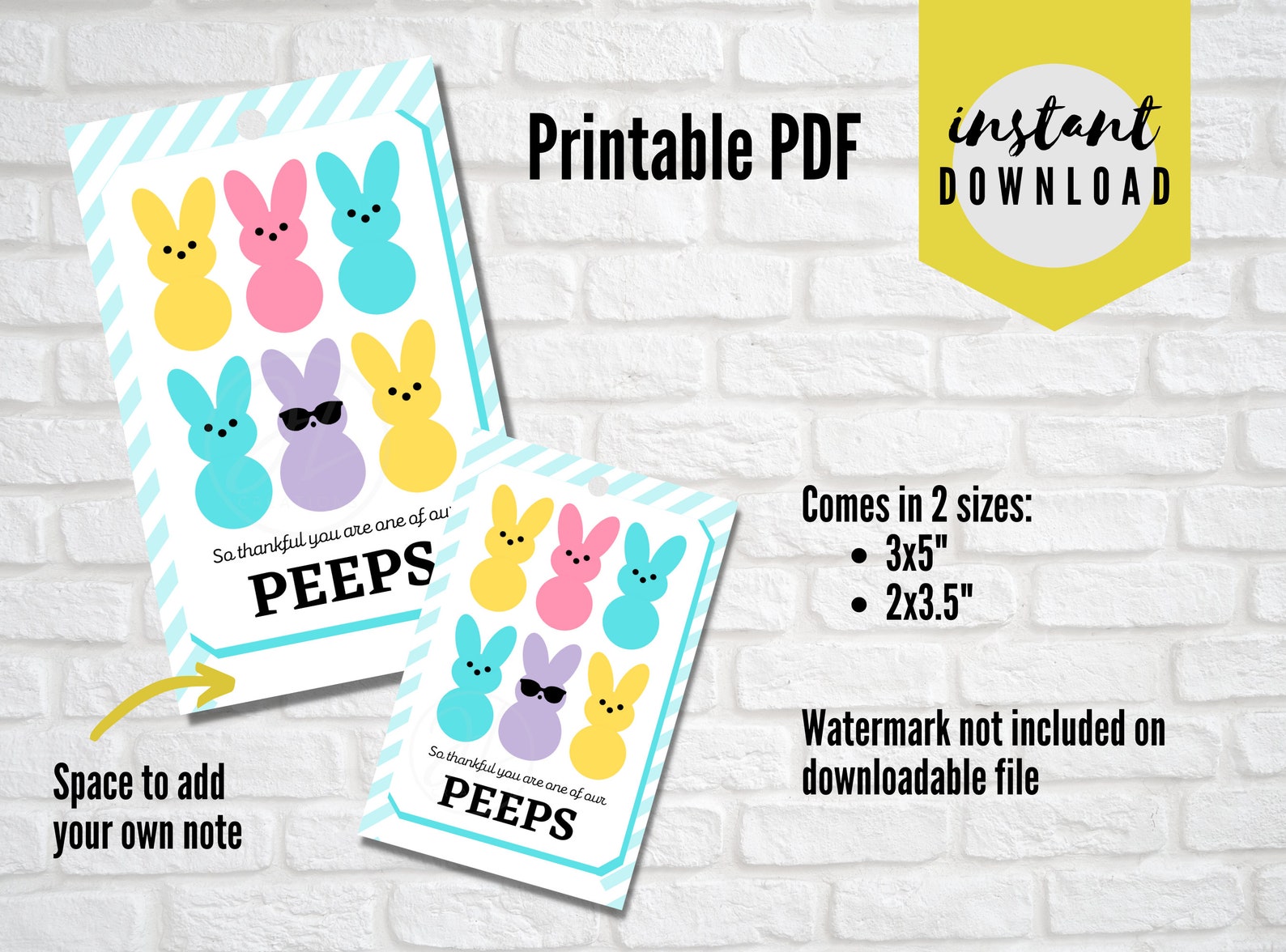 Appreciation Gift Tag, Thankful You Are One of Our PEEPS, Thank You ...