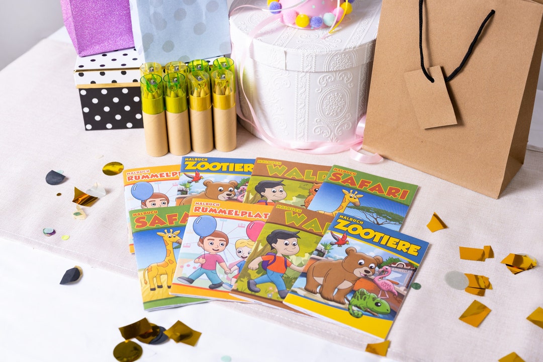 Small Coloring Books With Pens and Sharpeners Set of 8 With 4 Motifs ...