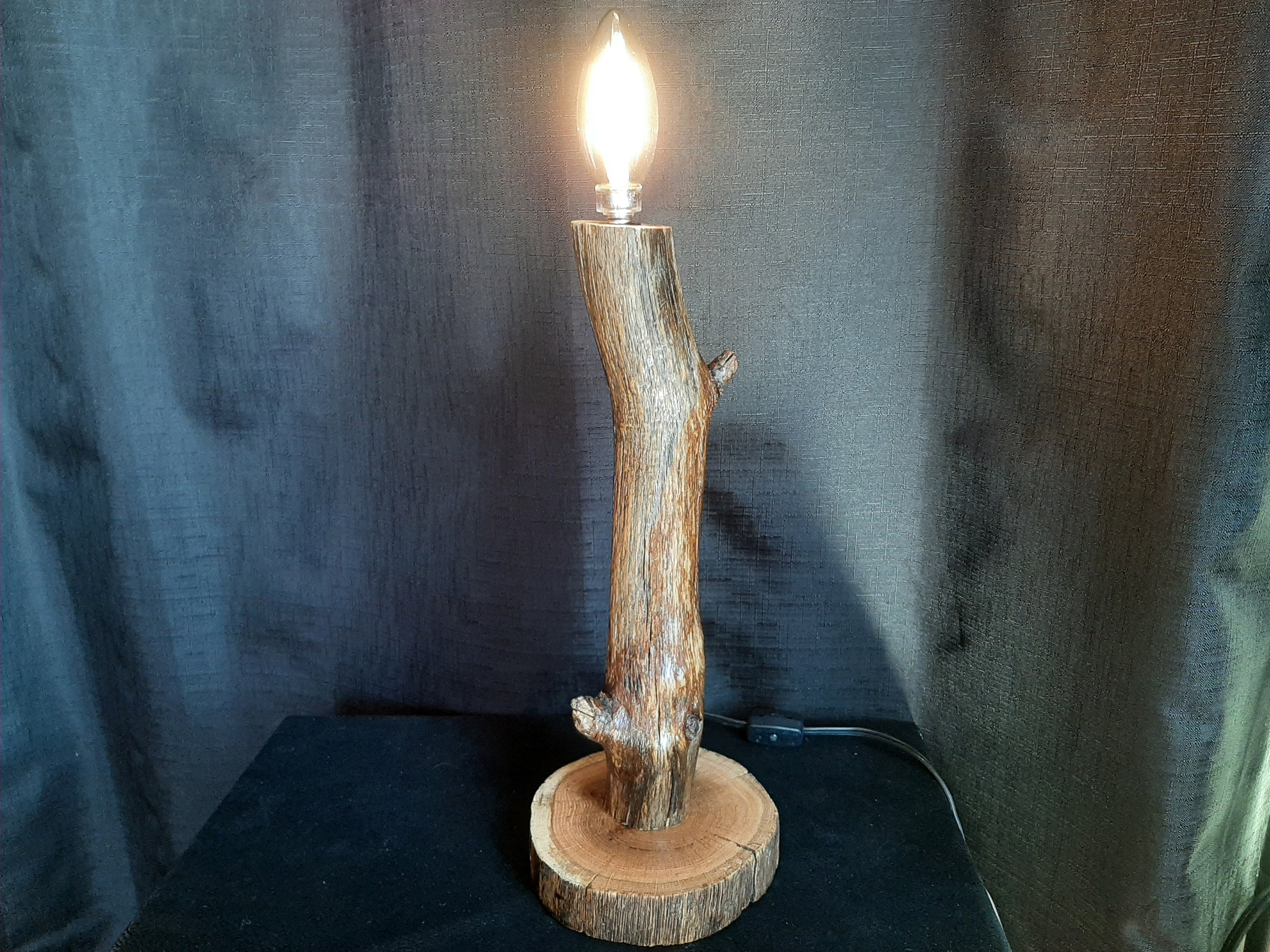 Accent Lamp / Oak Log Lamp / Live Edge Log Lamp - Etsy