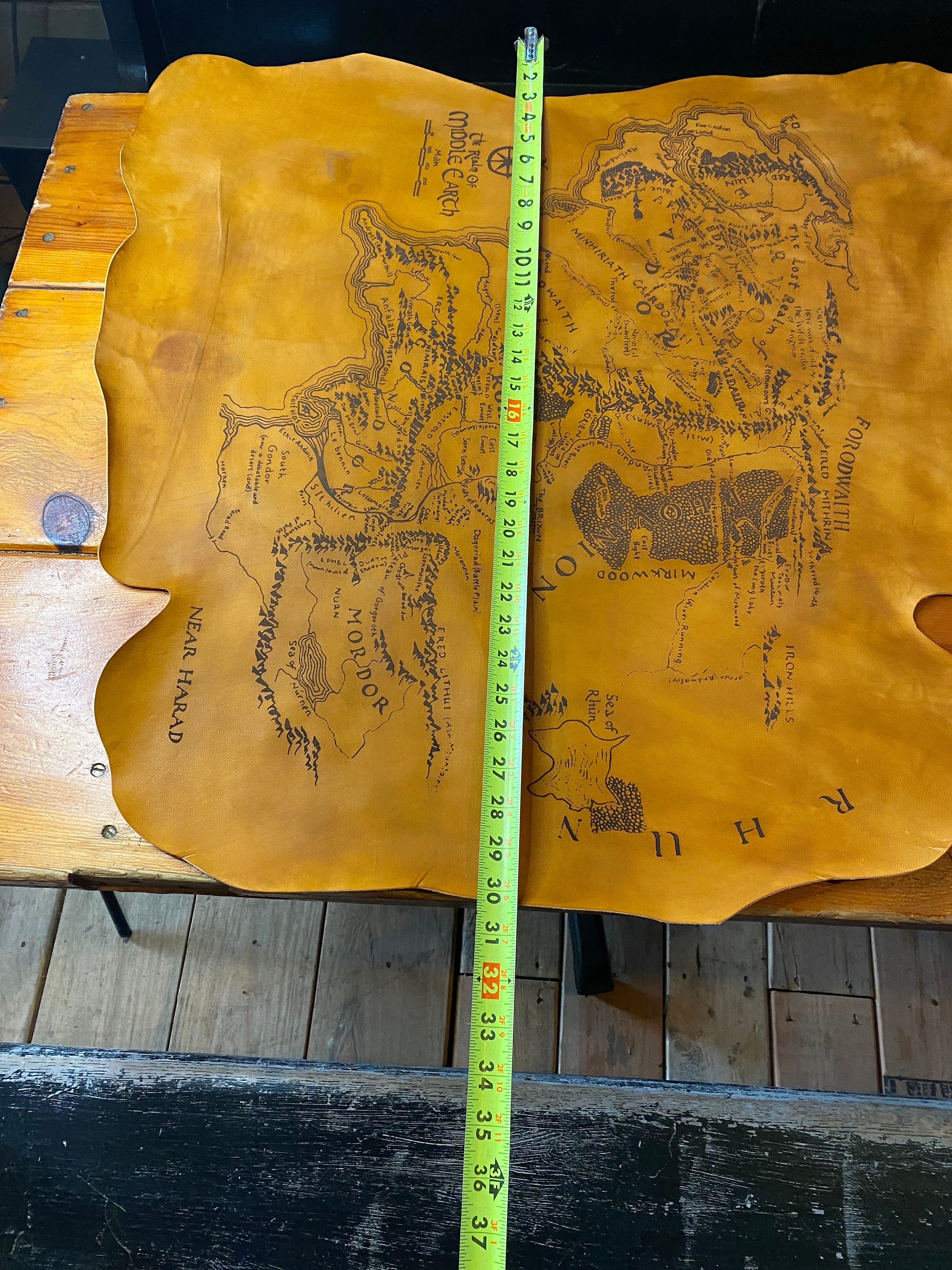 Middle Earth Map (real Leather) - Etsy