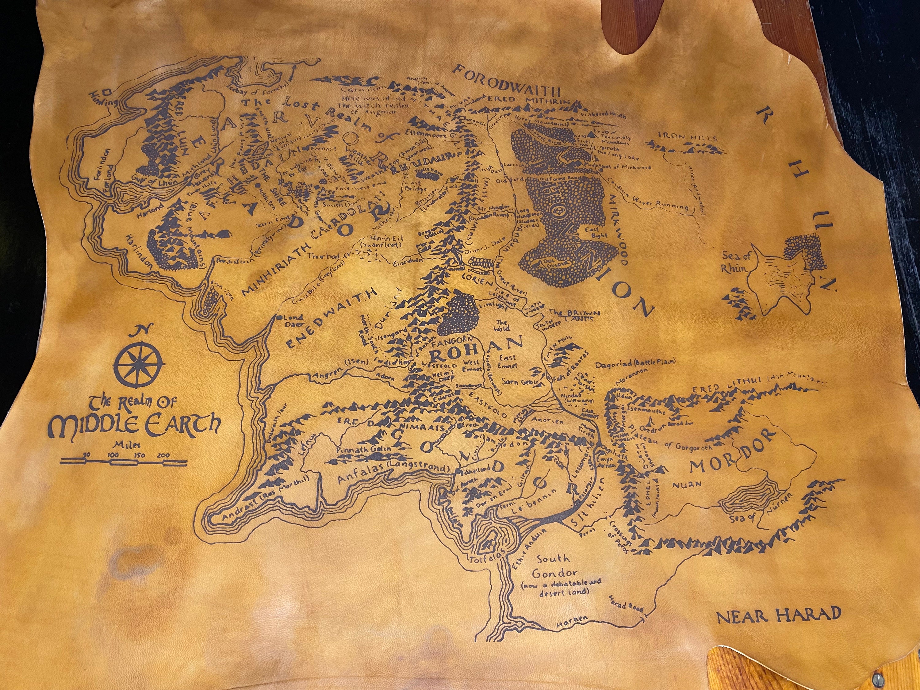 Middle Earth Map (real Leather) - Etsy