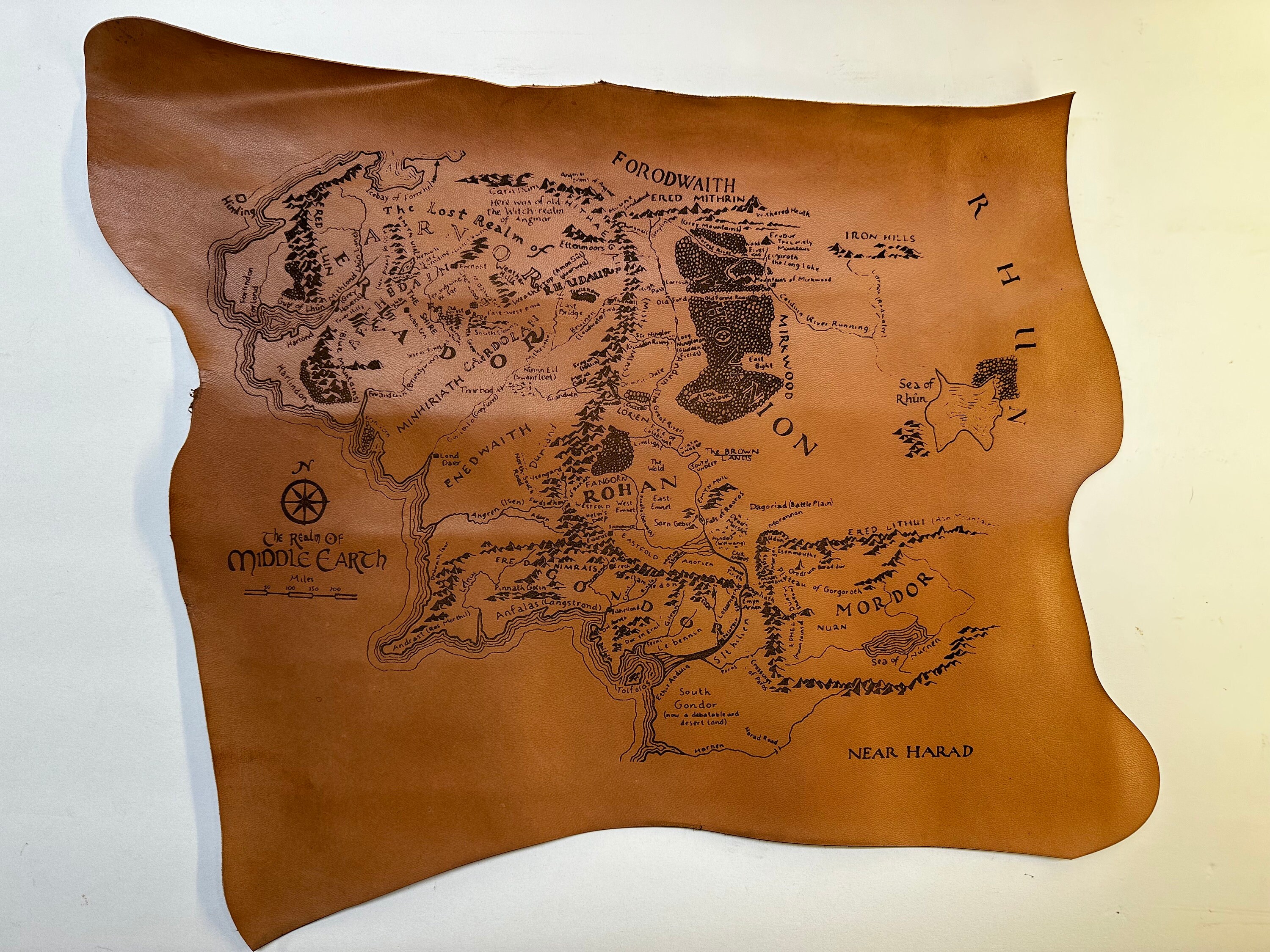 Middle Earth Map (real Leather) - Etsy