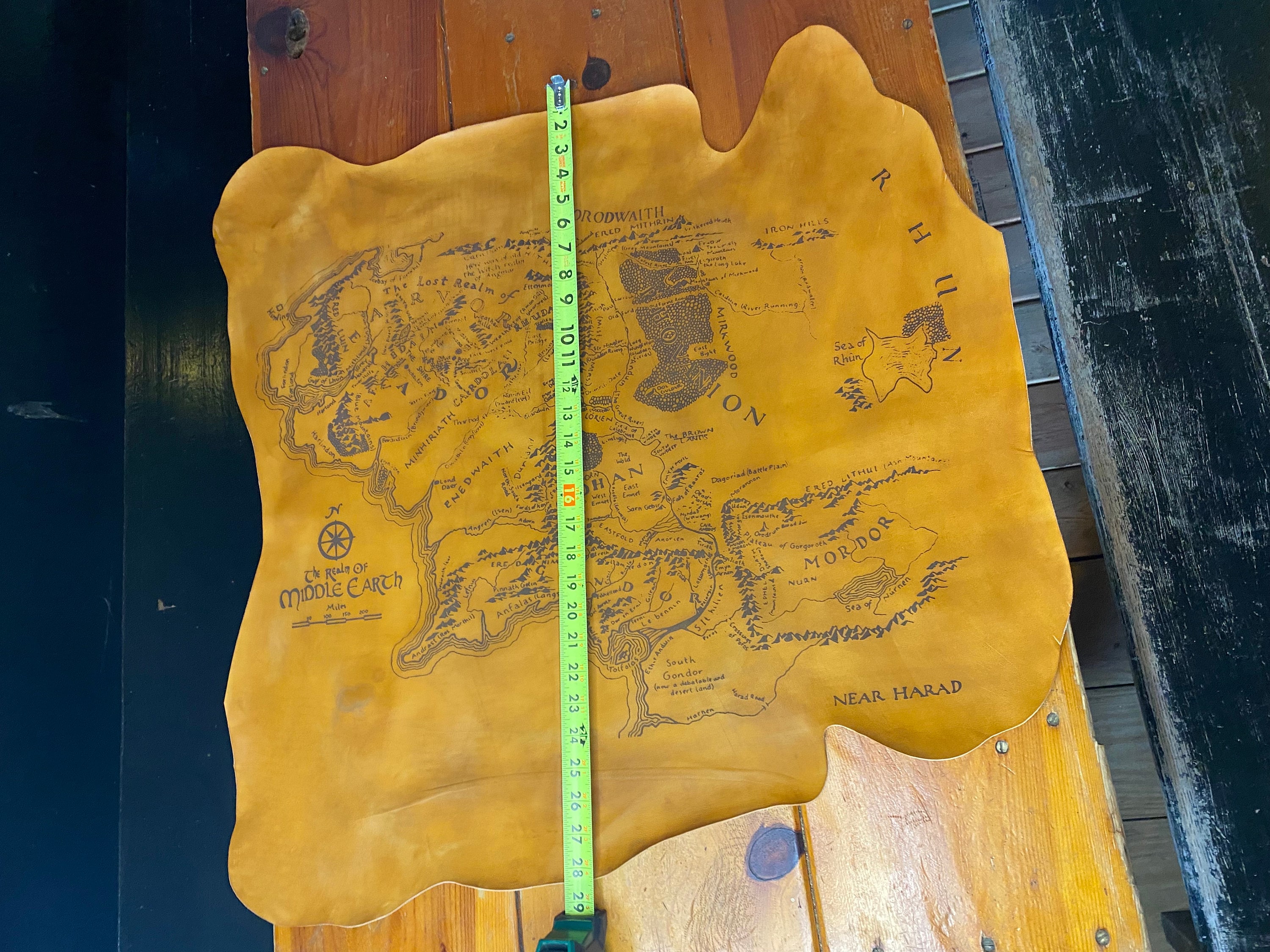 Middle Earth Map (real Leather) - Etsy