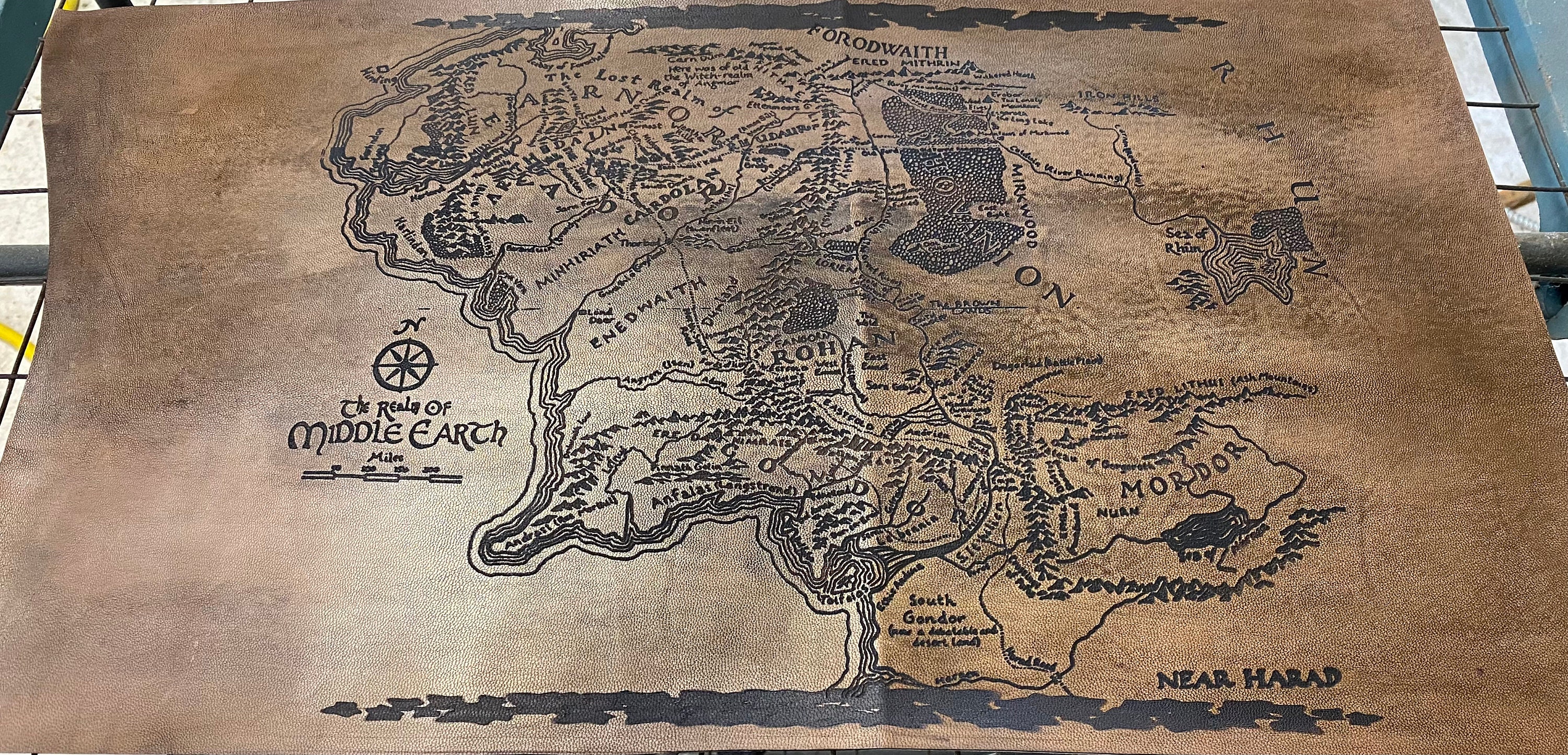 Middle Earth Map (real Leather) - Etsy
