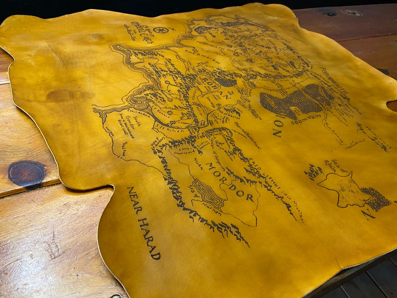 Middle Earth Map (real Leather) - Etsy
