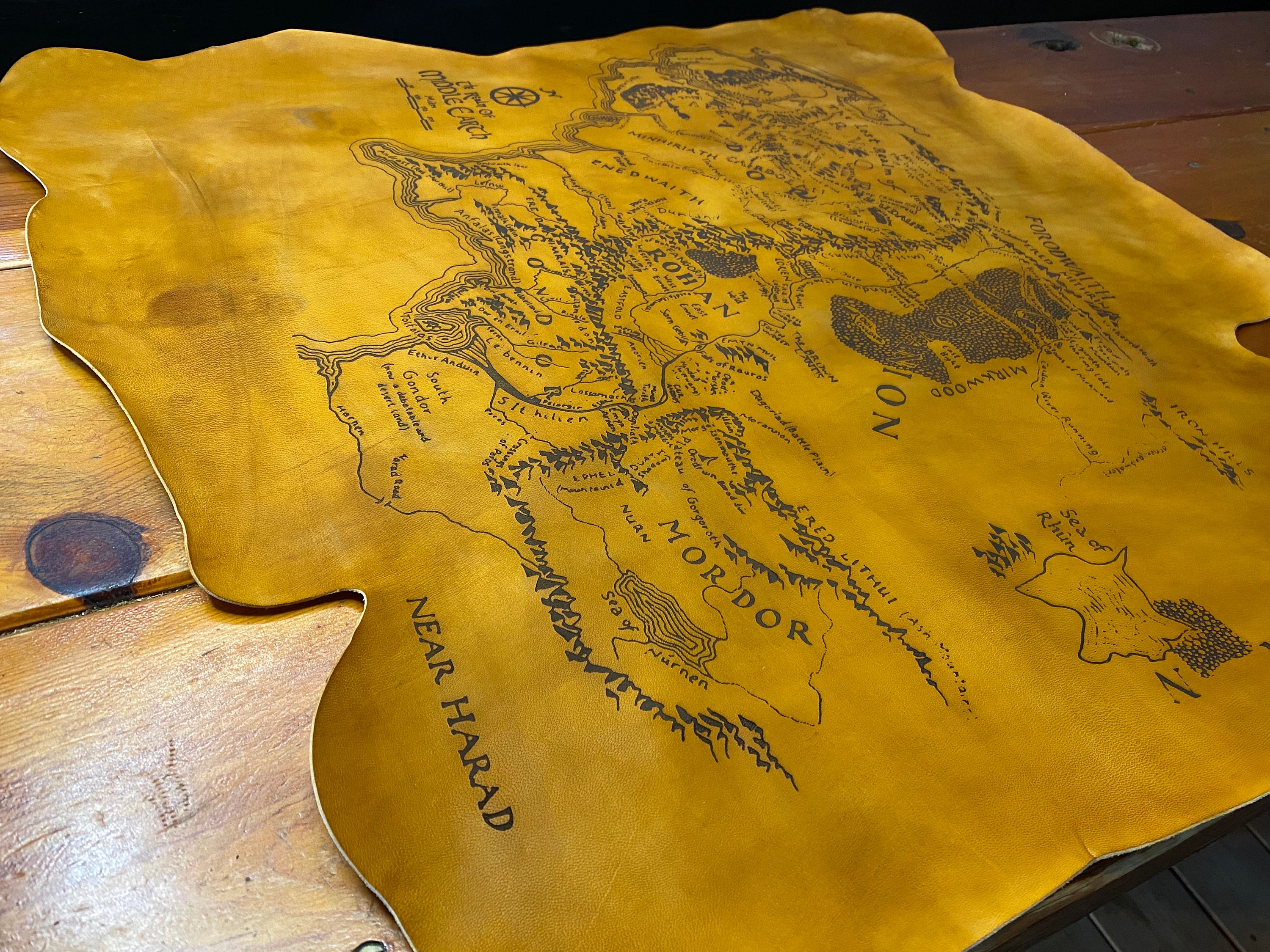 Middle Earth Map (real Leather) - Etsy