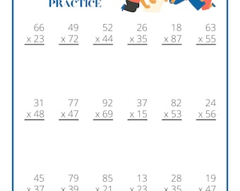 Multiplication Practice Worksheets - Etsy