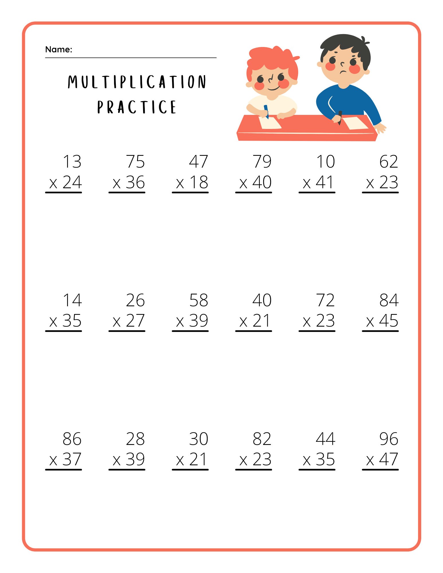 Multiplication Practice - Etsy