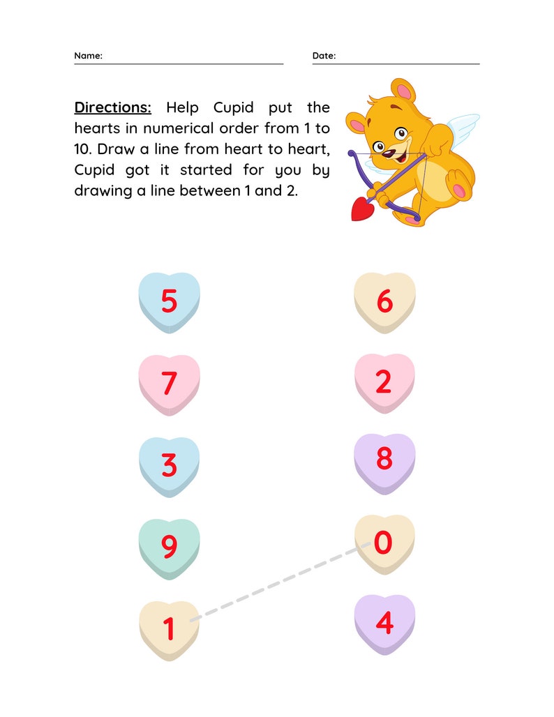 Valentine's Day Worksheets - Etsy