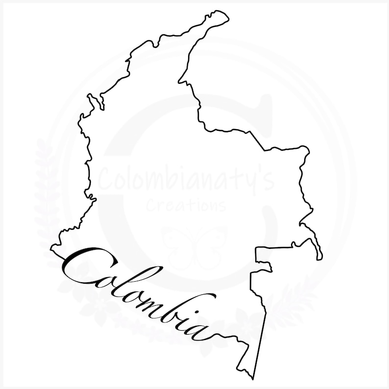 Colombia Map SVG PNG Digital File - Etsy