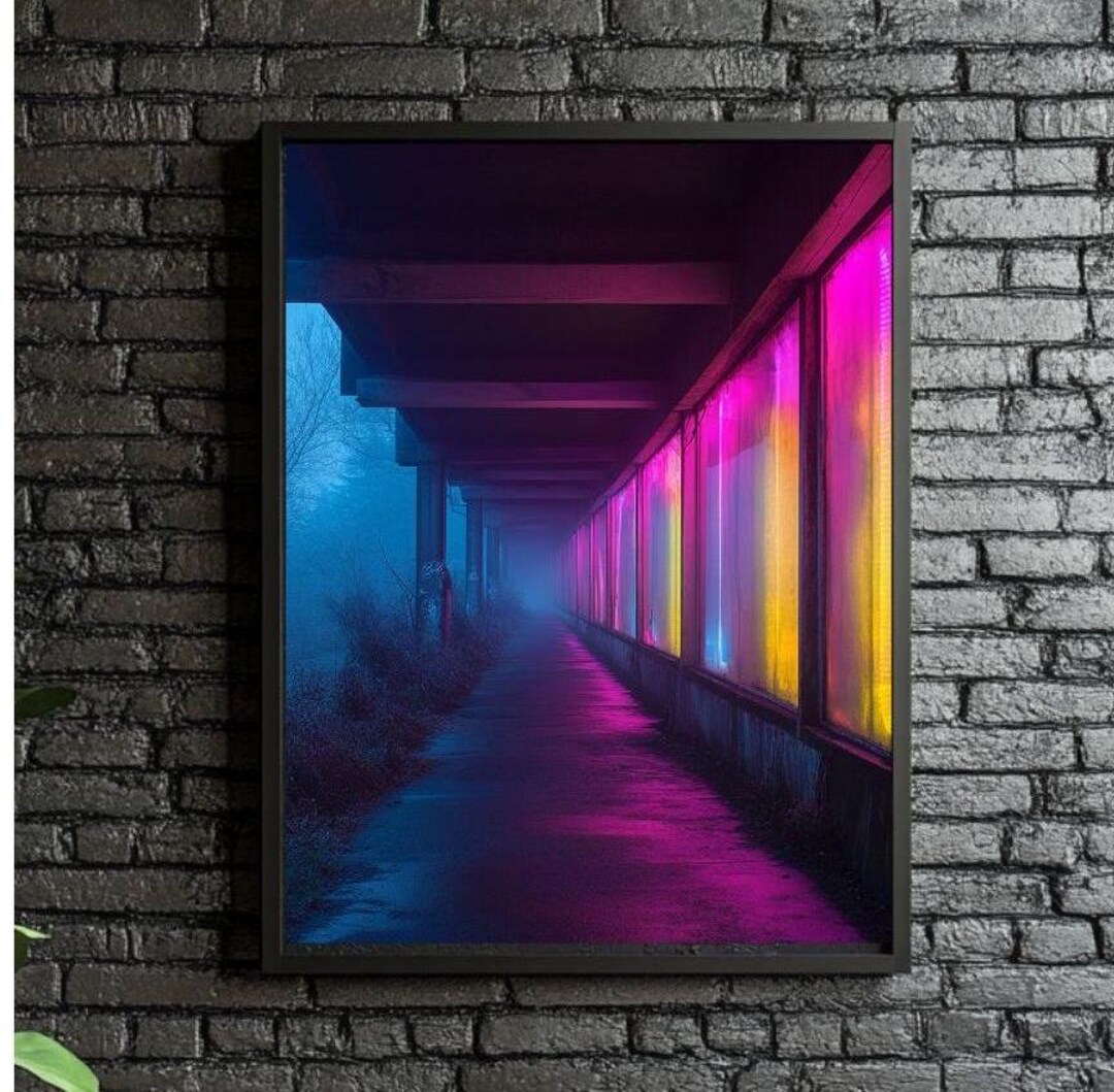 Liminal Spaces Poster Art Neon Noir Street Photography - Etsy