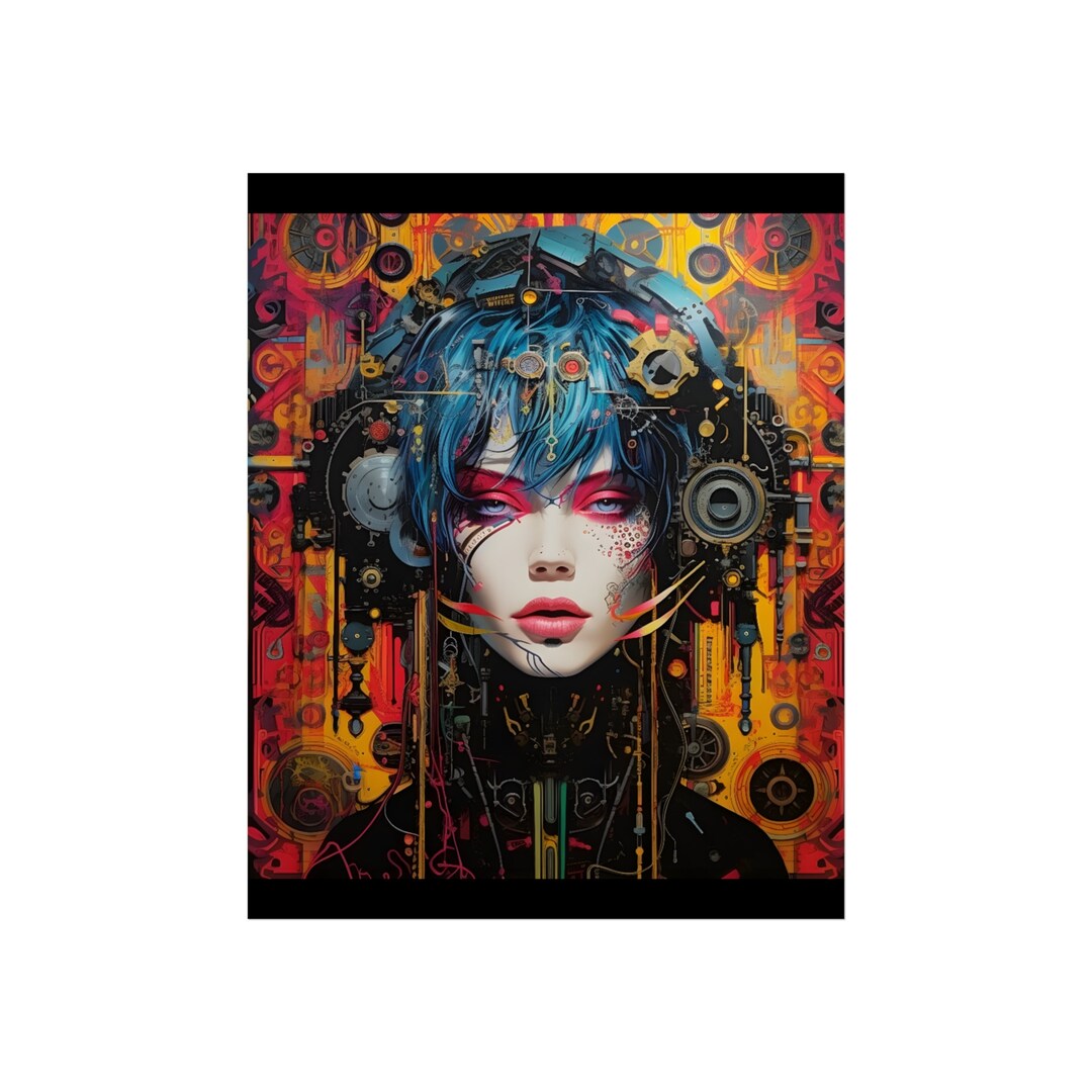 70s Retro Scifi Poster Sticker Cyberpunk Art Poster - Etsy