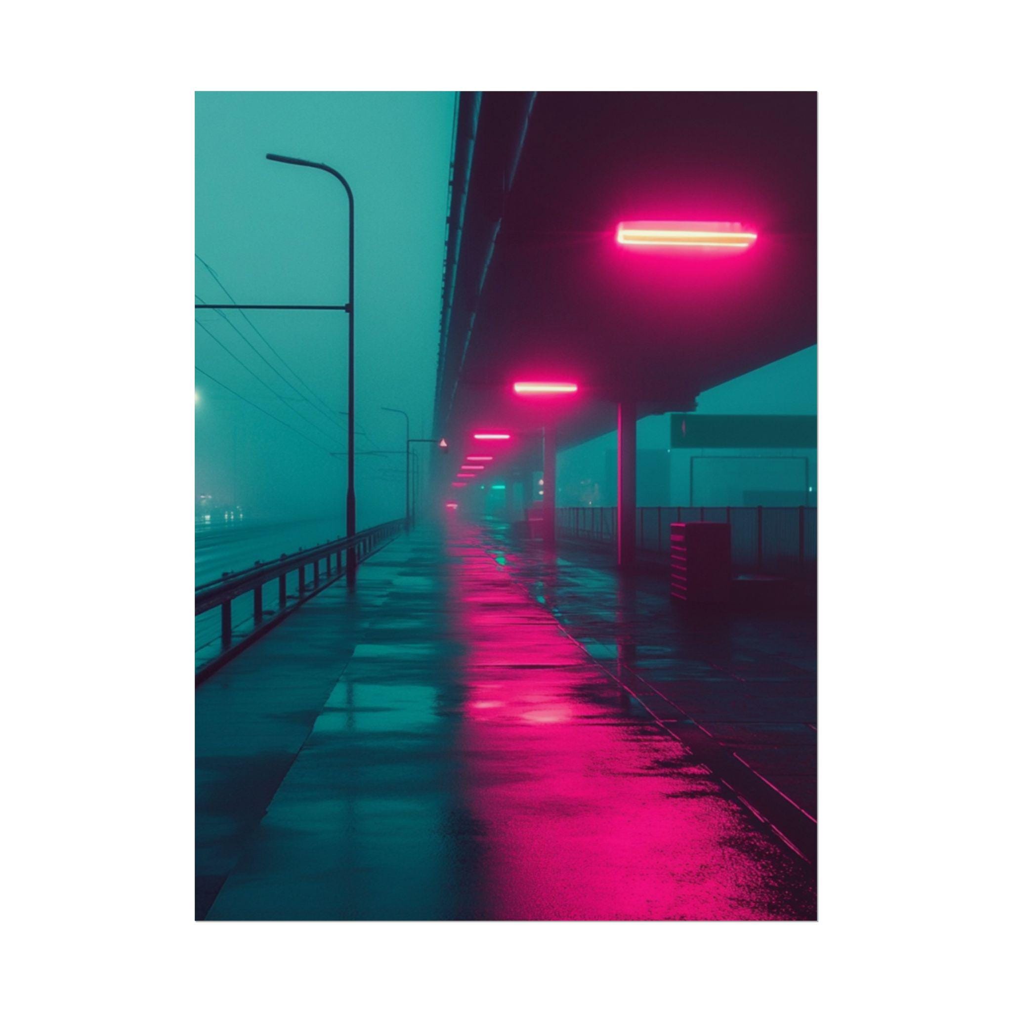 Liminal Spaces Poster Art Neon Noir Street Photography - Etsy