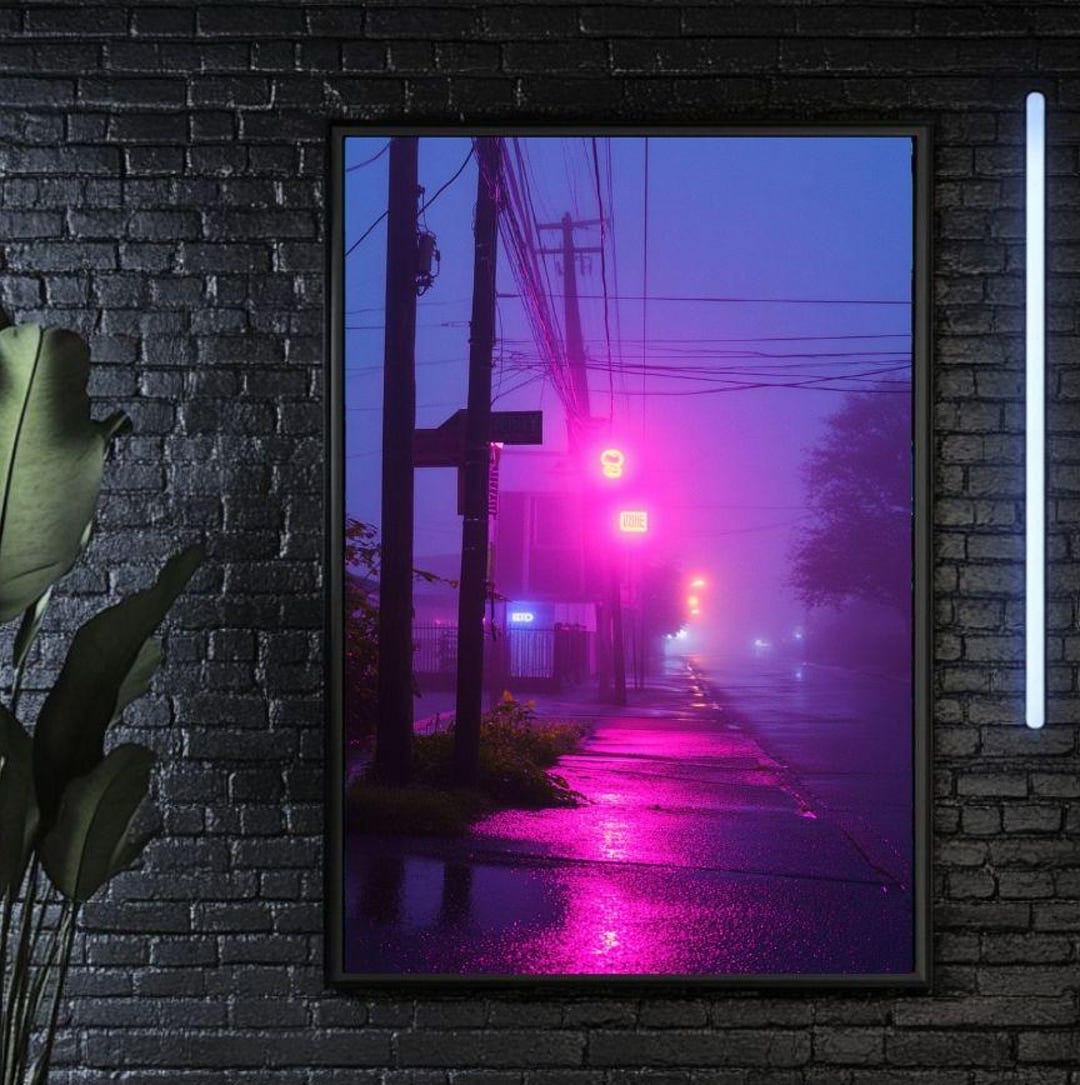 Liminal Spaces Poster Art Neon Noir Street Photography - Etsy
