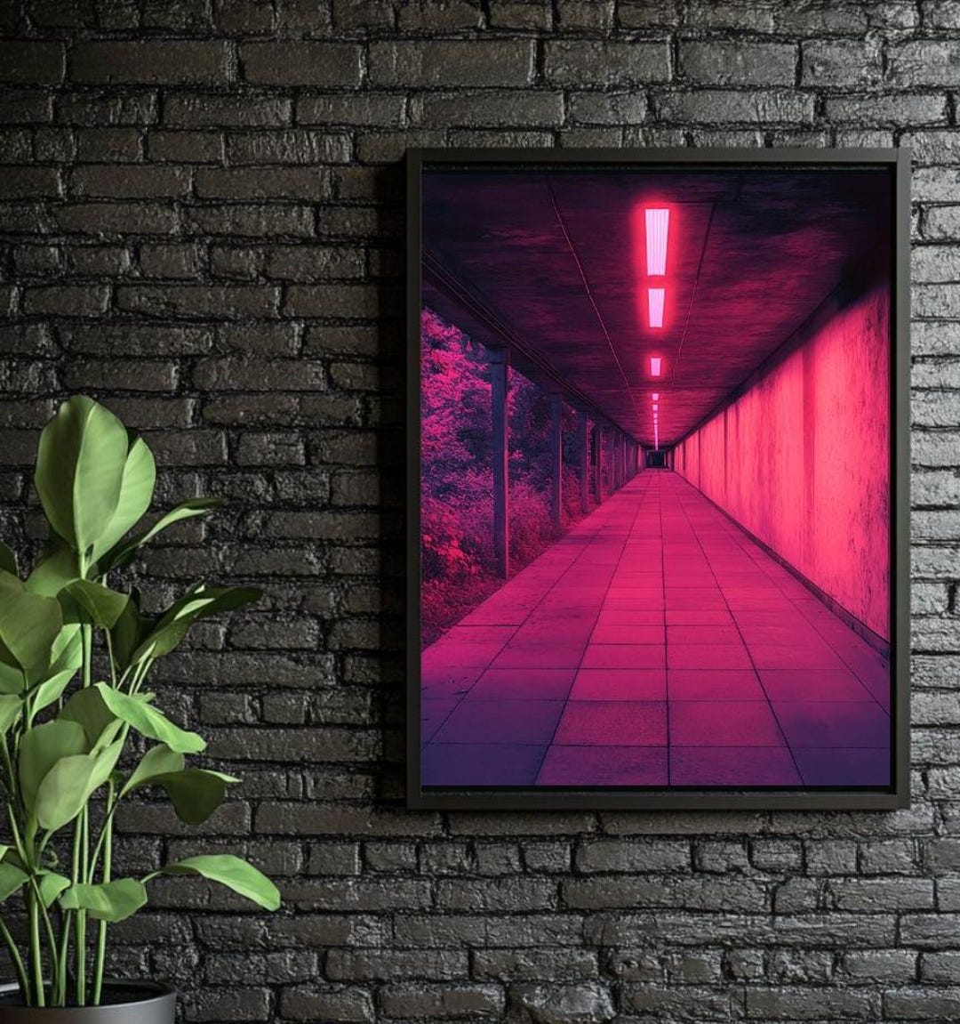 Ambient Immersion Liminal Spaces Neon Digital Wall Art - Etsy