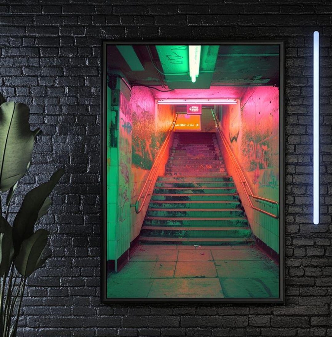 Liminal Spaces Poster Art Neon Noir Street Photography - Etsy