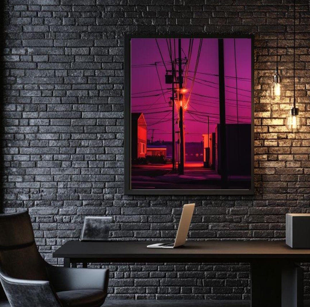 Liminal Spaces Poster Art Neon Noir Street Photography - Etsy