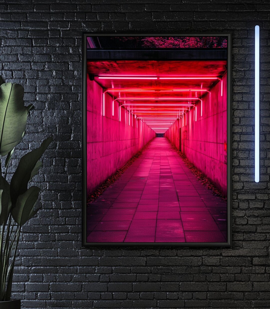 Ambient Immersion Liminal Spaces Neon Tunnel Digital Wall Art - Etsy