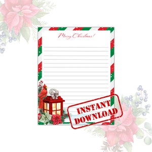 Christmas Printable Stationery, Writing Paper, Stationery, Journal ...