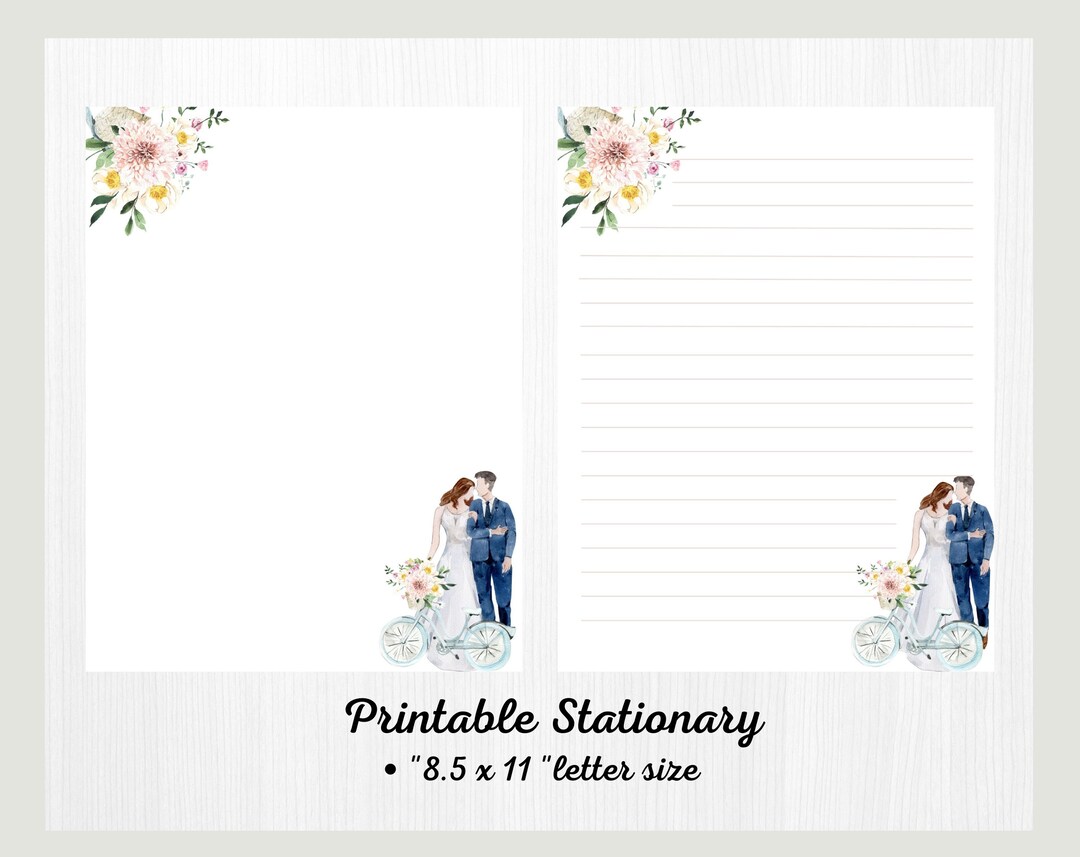 Wedding Stationery, Printable Stationery, Blank Notes, Writing Paper ...