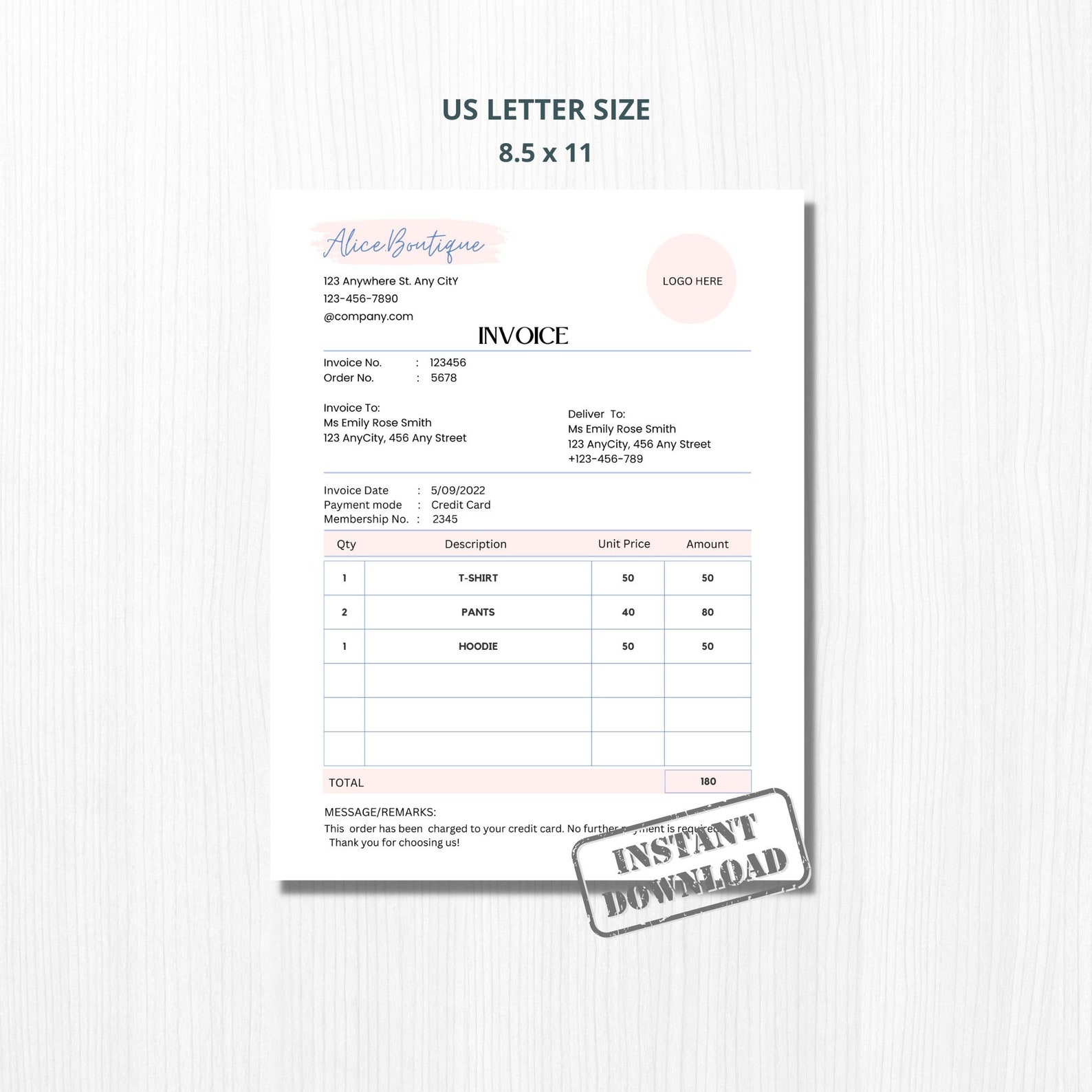 Plantilla de factura editable, Plantilla de factura, Factura comercial ...