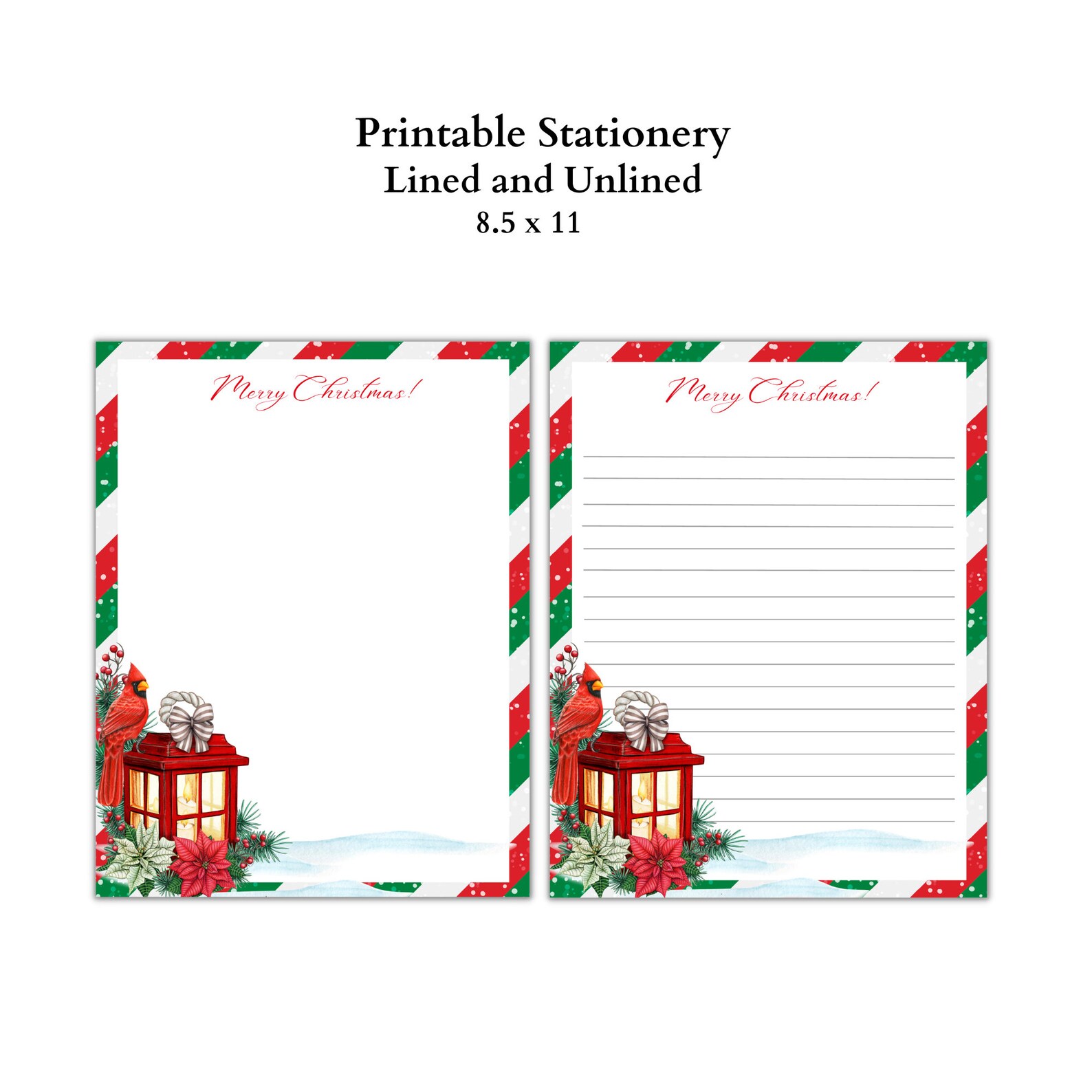 Christmas Printable Stationery, Writing Paper, Stationery, Journal ...