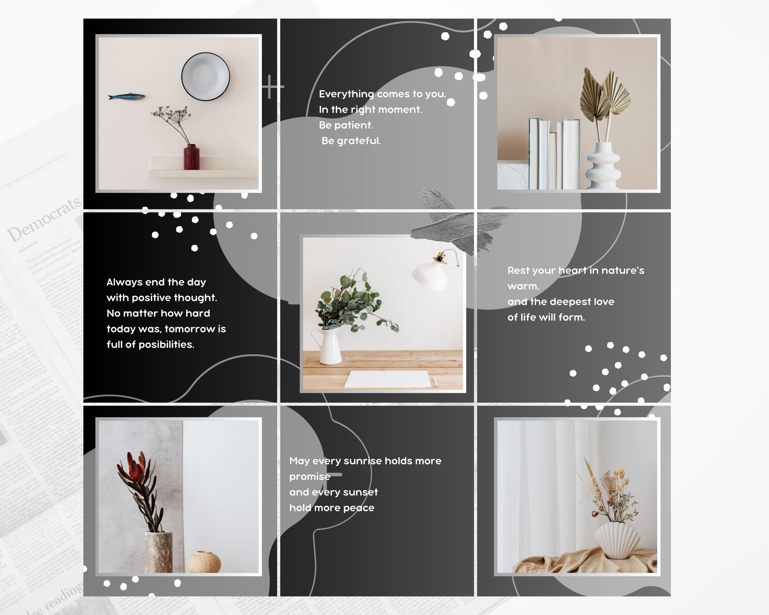 Instagram Puzzle Feed, Gradient Black and White Feed, Instagram Grid ...