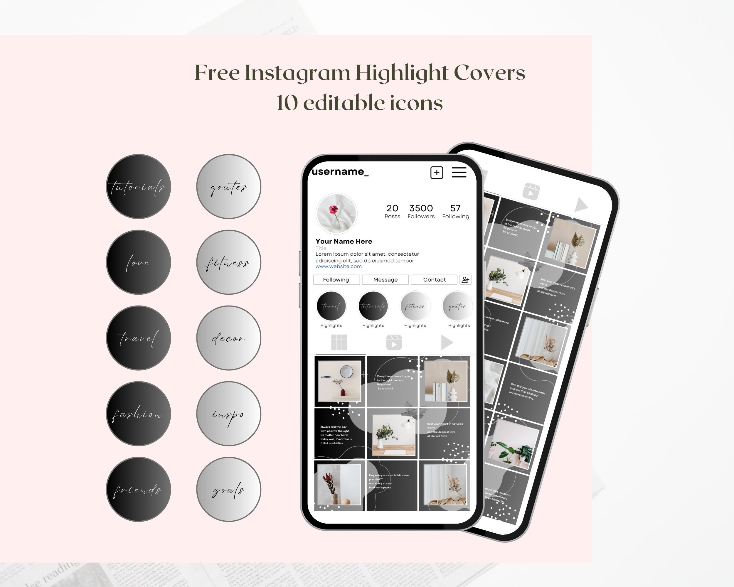Instagram Puzzle Feed, Gradient Black and White Feed, Instagram Grid ...
