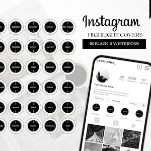 Black and White Instagram Highlight Covers, Black Instagram Icons ...