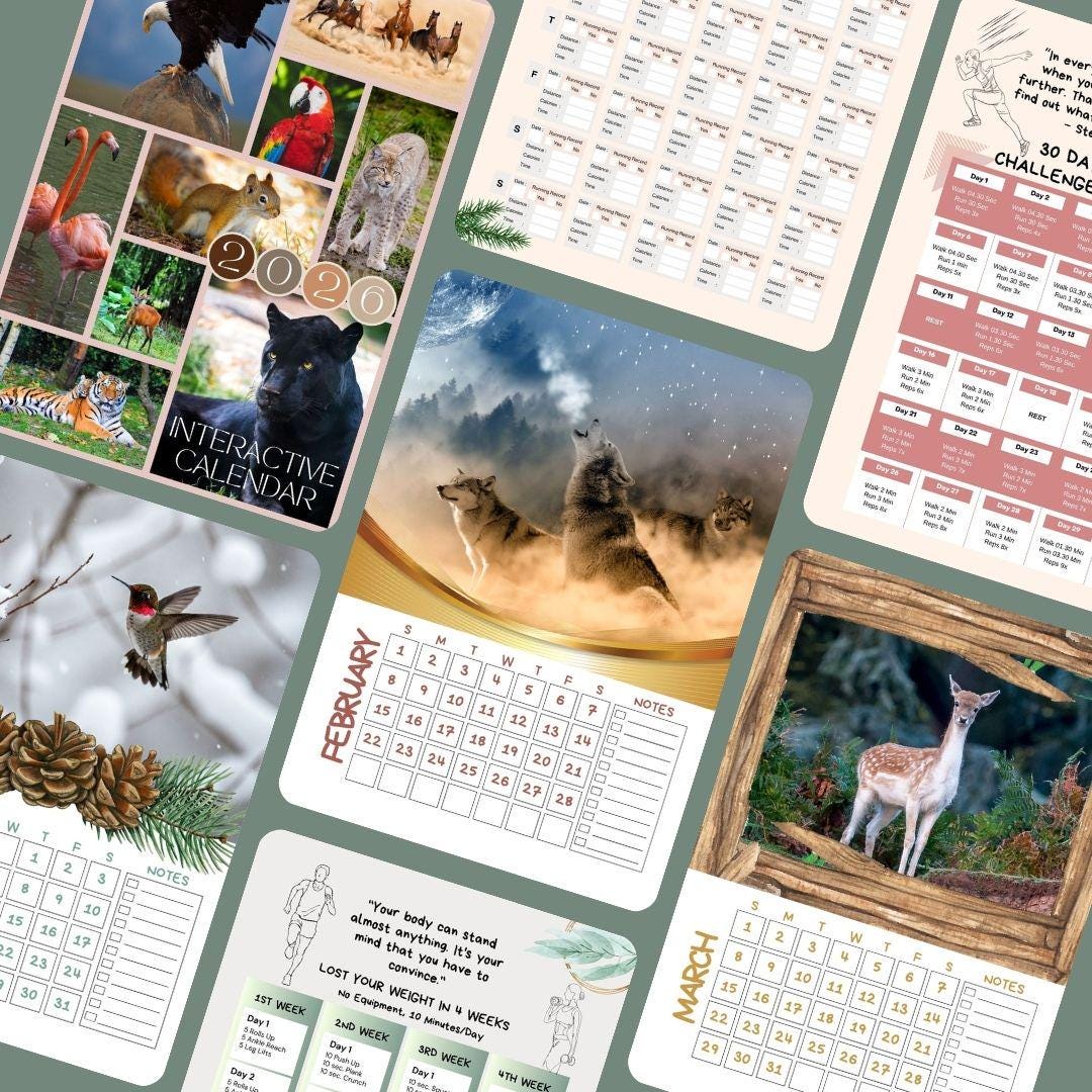 Digital Printable Bundle | 3 Calendars 2026 + 20 Christmas Party Games ...