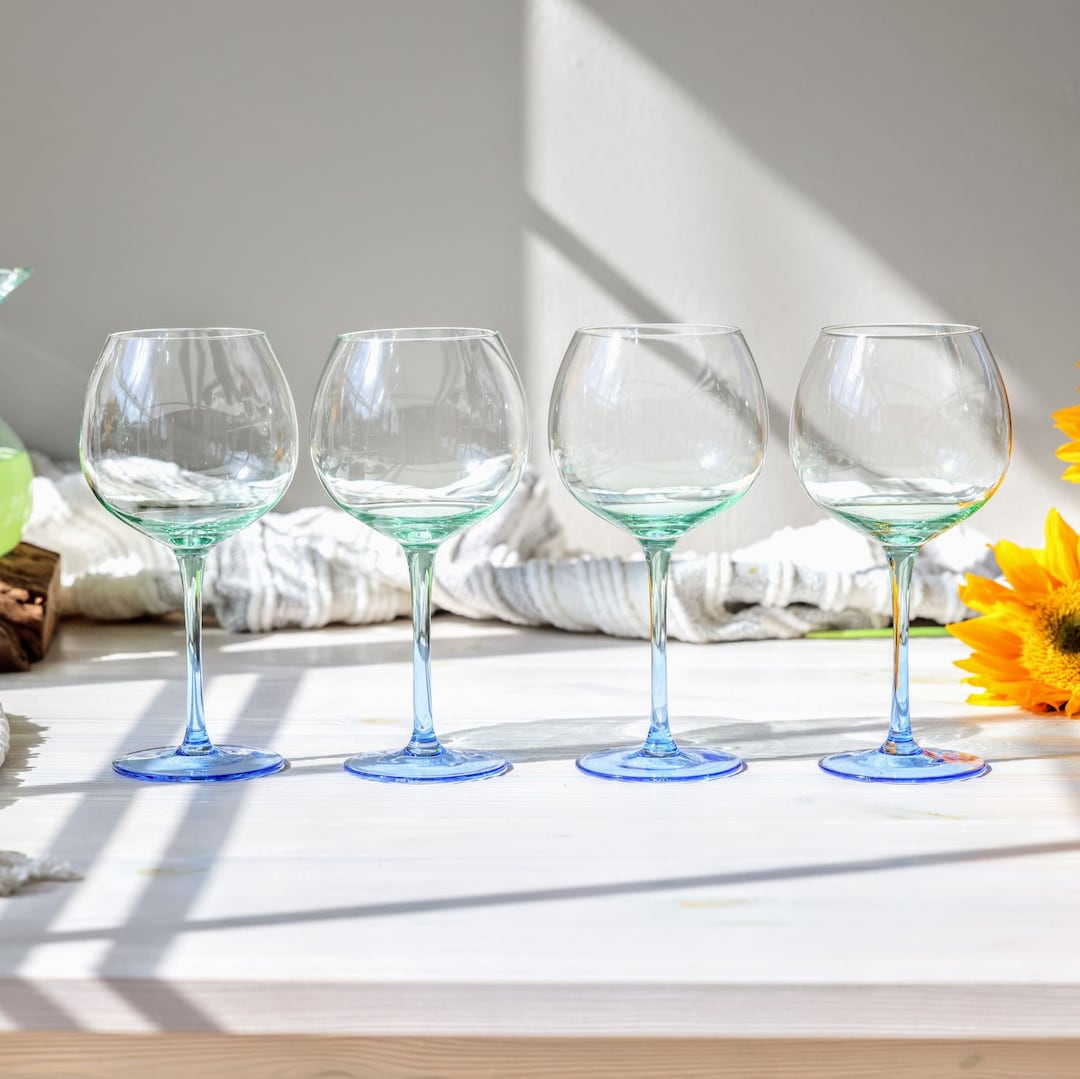 Rio Handblown Crystal Balloon Glass Set - Etsy