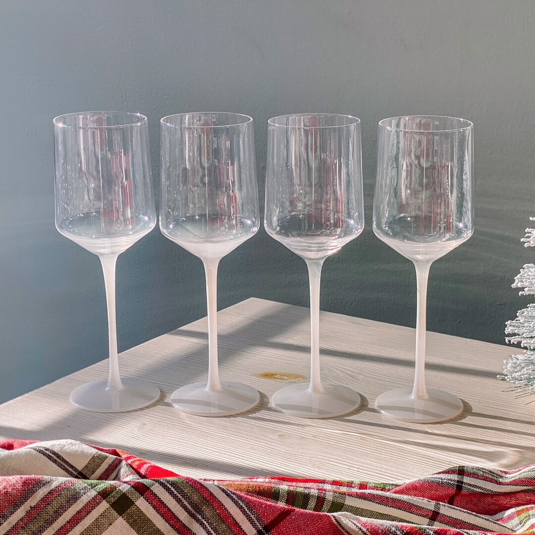 Christmas Frosted Wine Glass Set - Handblown Crystal - Etsy