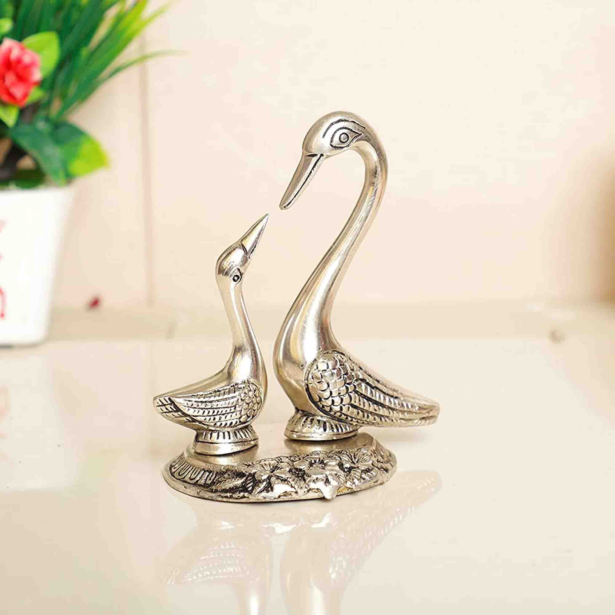 Metal Kissing Duck Pair Showpiece for Home Decor Feng Shui Gift Item 12 ...