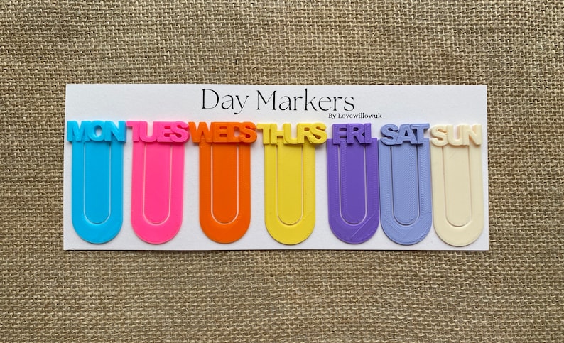 Page Markers,organisational Bookmarks,planner Accessories,weekly ...
