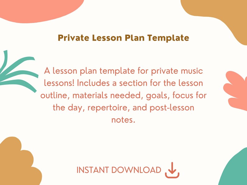 Private Music Lesson Planner - Etsy