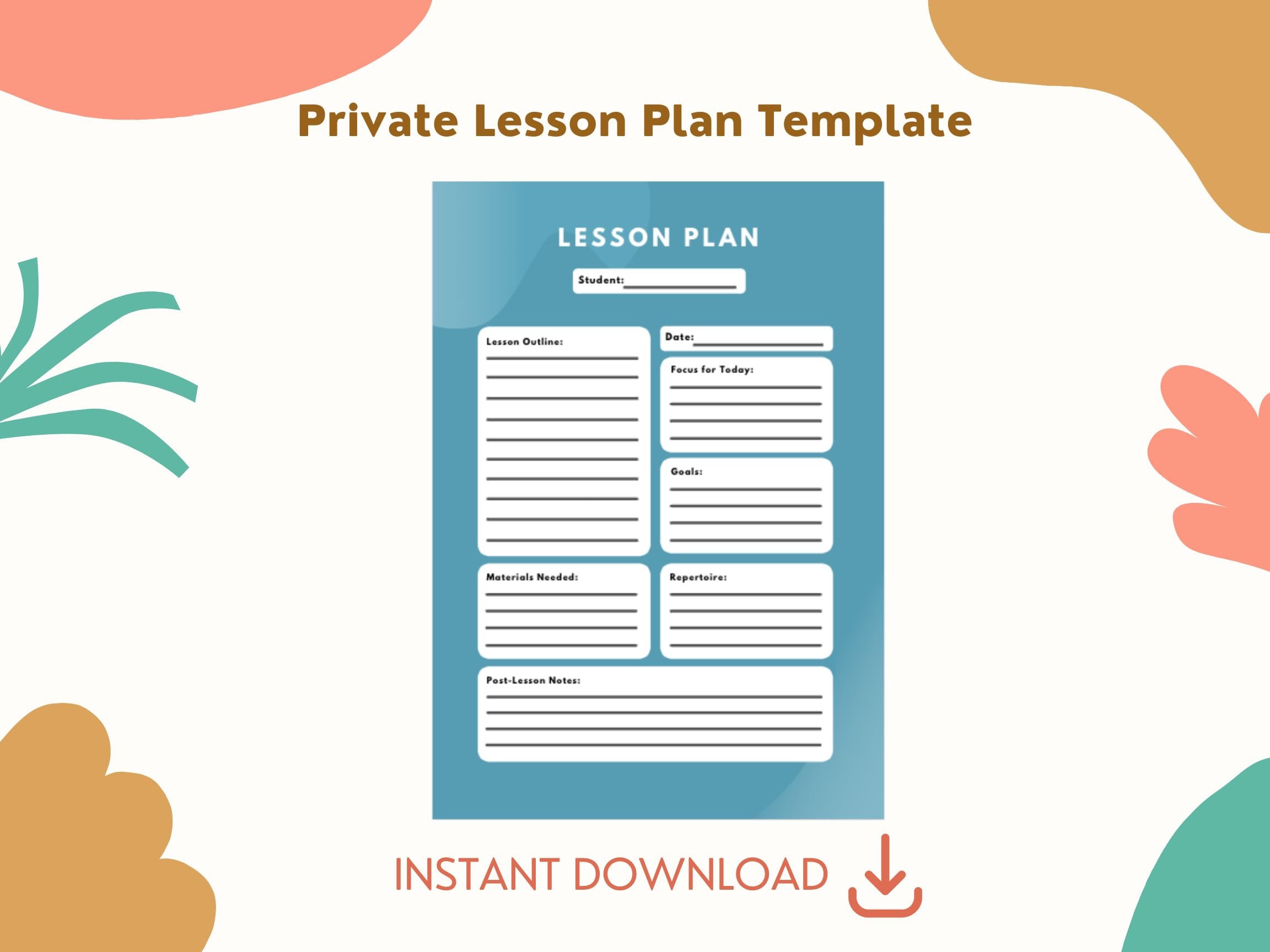 Private Music Lesson Planner - Etsy