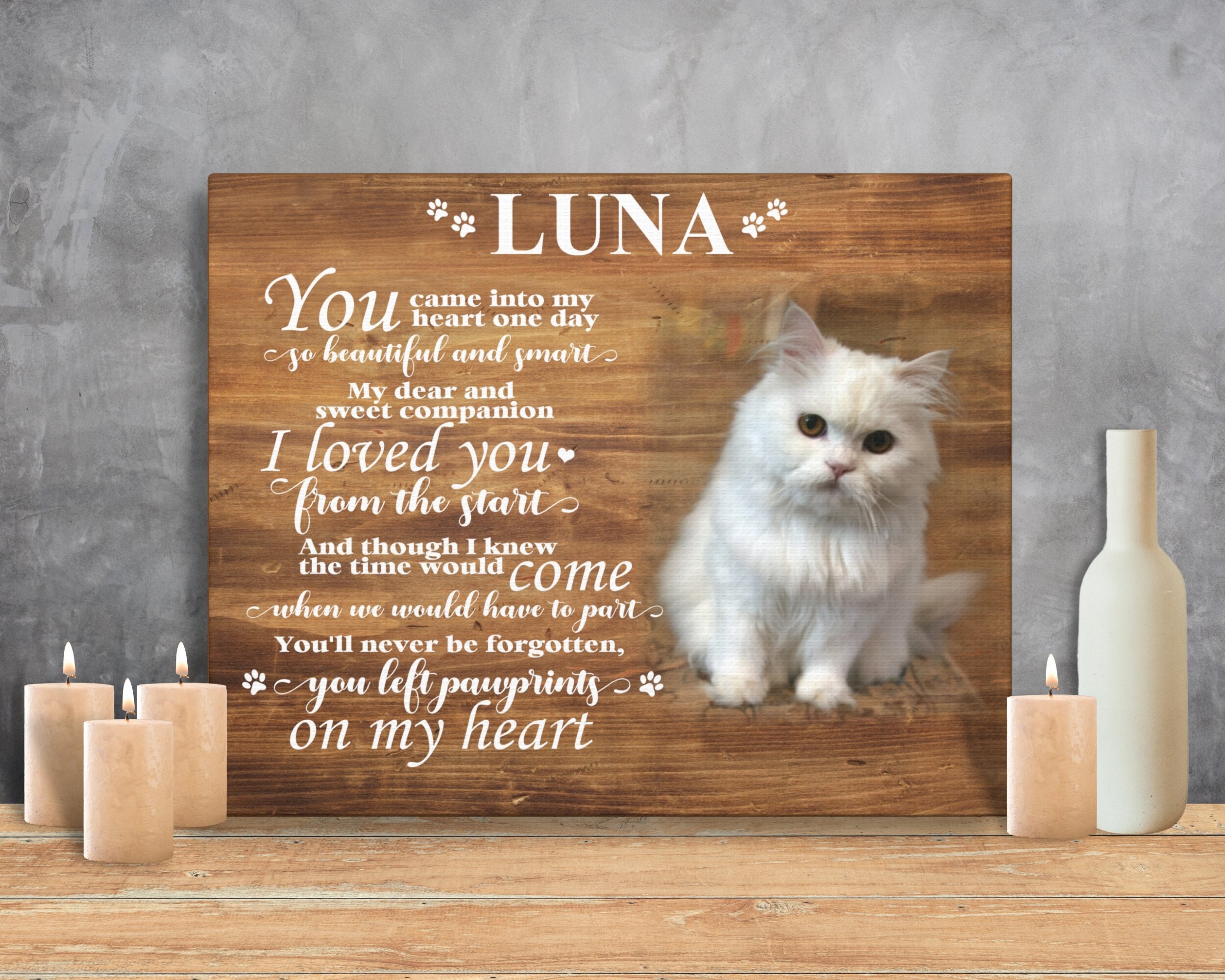 Custom Cat Memorial Gift Personalized Pet Remembrance Art - Etsy
