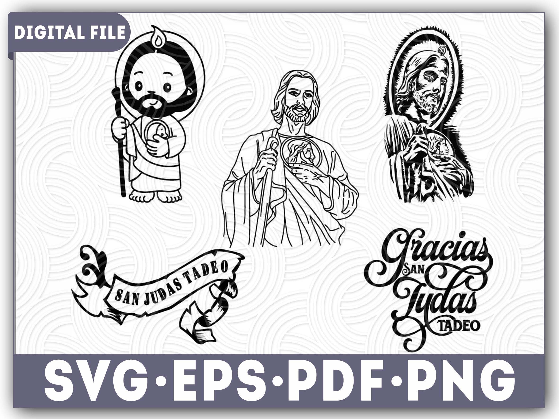 San Judas Tadeo Silueta Bundle SVG Oración SVG Religión SVG - Etsy España