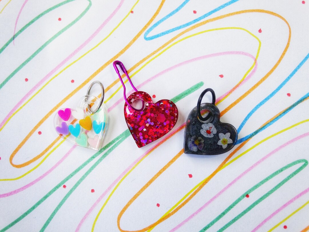 Heart Stitch Marker for Crochet and Knitting, Knitting Row Counter for ...