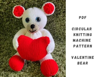 Teddy Bear Circular Knitting Machine Pdf Pattern Sentro Addi Express - Etsy