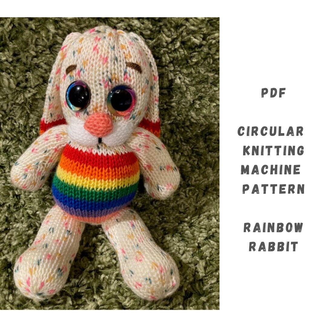 Easter Rainbow Rabbit Knitting Machine Pattern Circular - Etsy