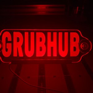 Led Lit Grubhub Sign - Etsy