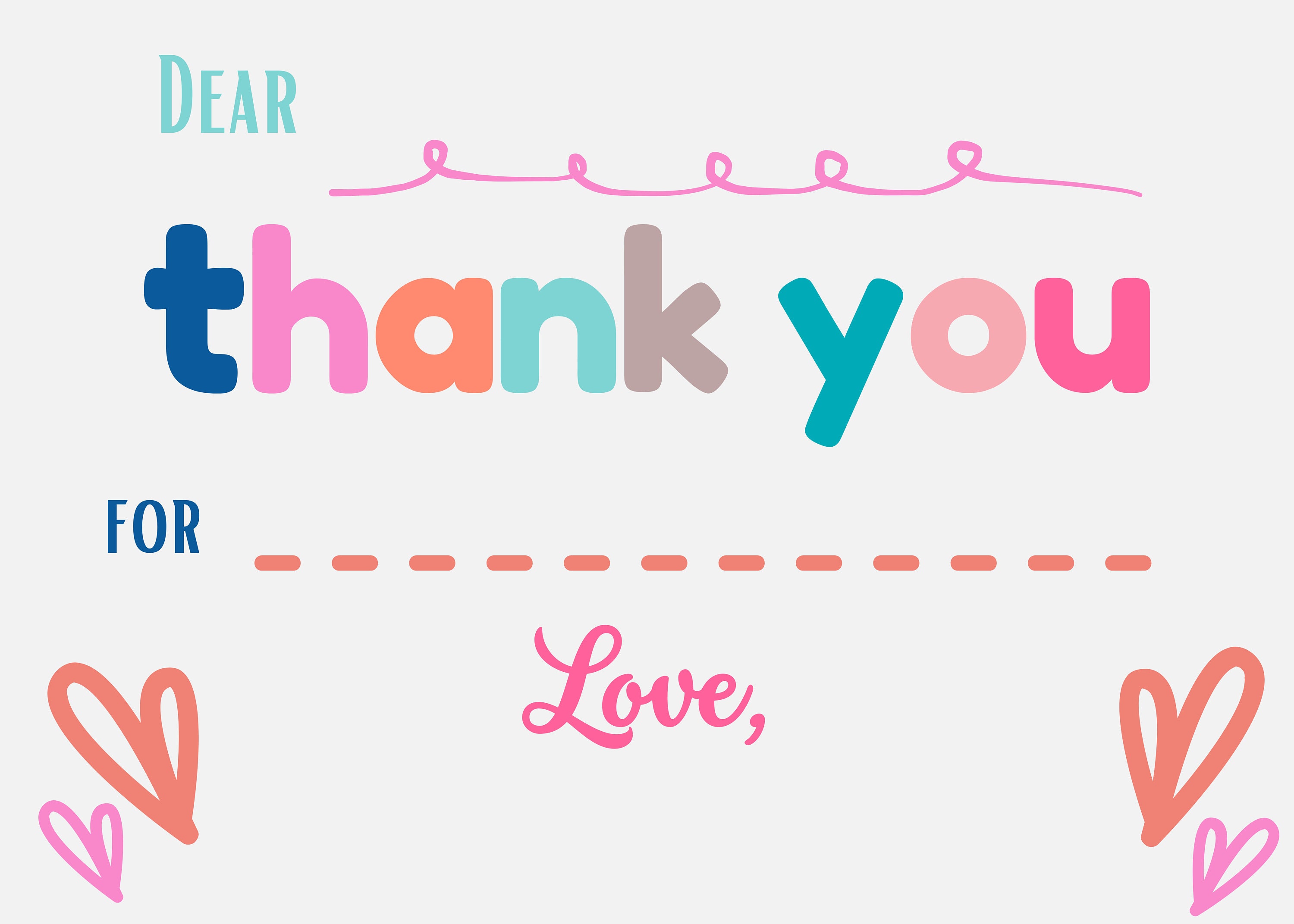 Girls Birthday Thank You Card Fill in the Blank Thank You Card Rainbow ...
