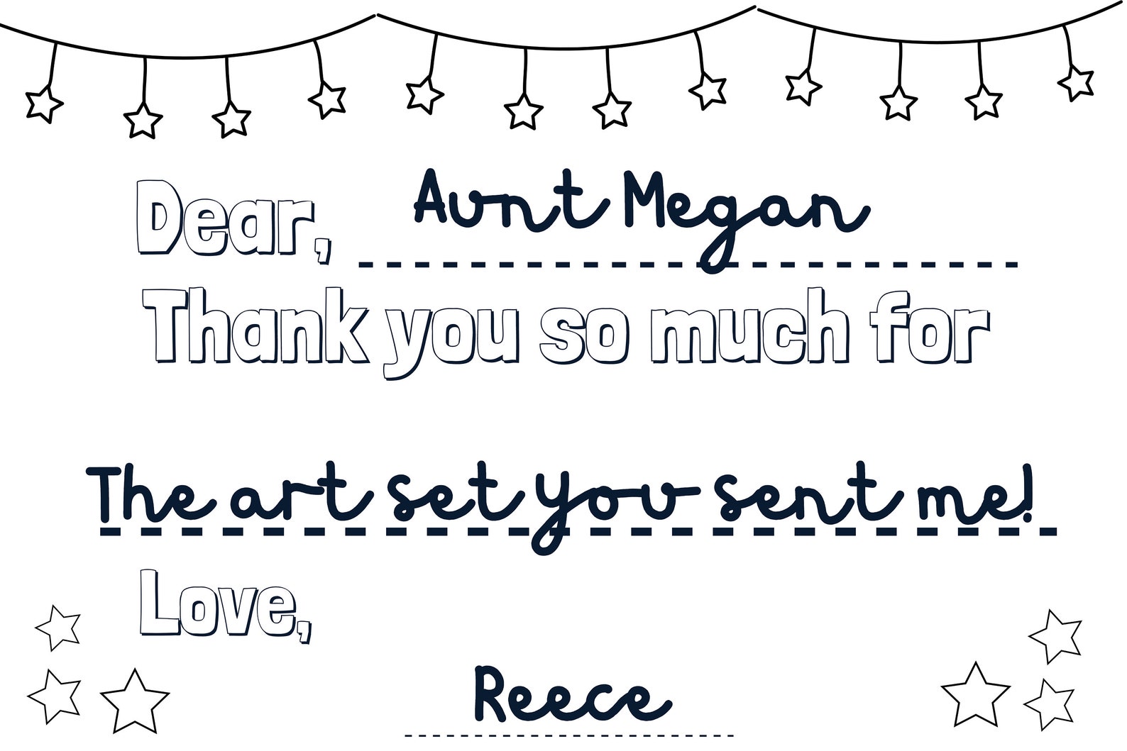 Kids Birthday Thank You Card Printable Birthday Thank You Card ...