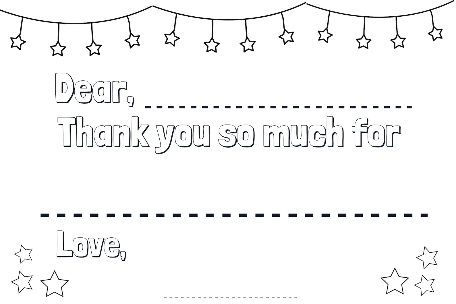 Kids Birthday Thank You Card Printable Birthday Thank You Card ...